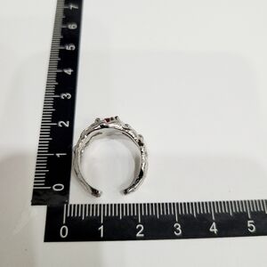 Vintage | Jewelry | Brand New Silver Tone Red Evil Eye Ring Adjustable ...